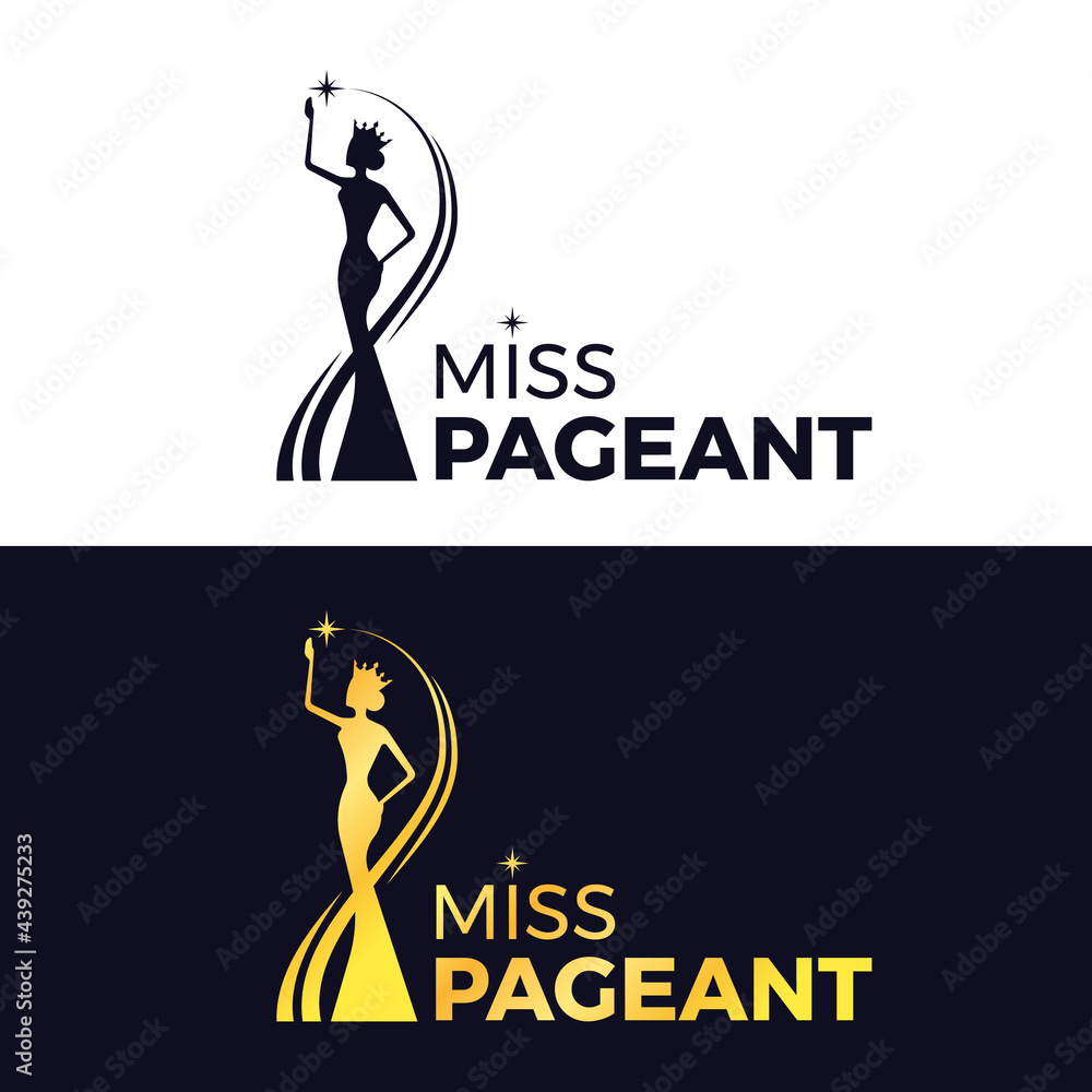 miss pageant logo - black and gold The beauty queen pageant wearing a ...