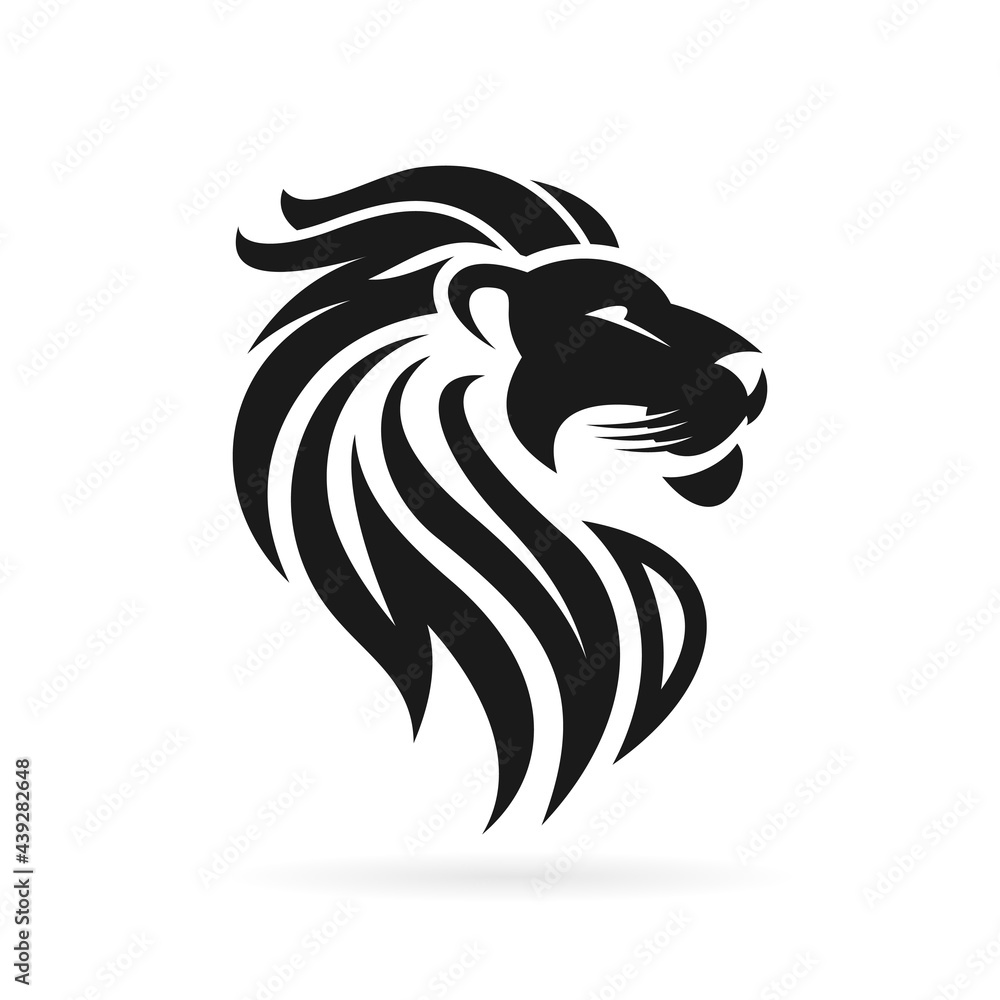 lion head logo design template, lion vector logo icon Stock Vector ...