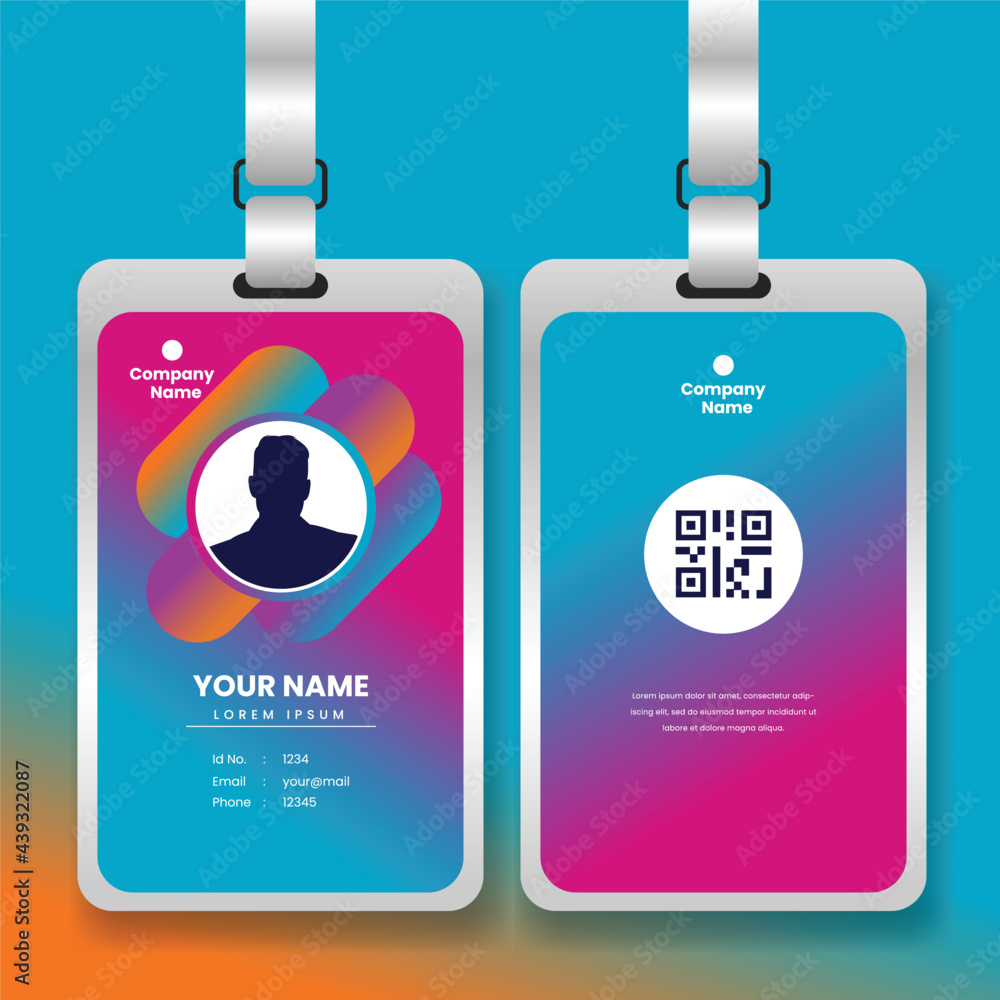 colorful identity card with abstract shape. professional corporate id ...