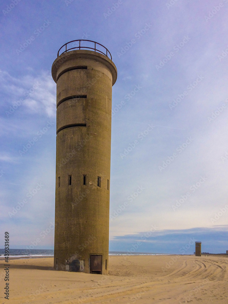 World War II Observation Towers on the Beach Stock Photo | Adobe Stock