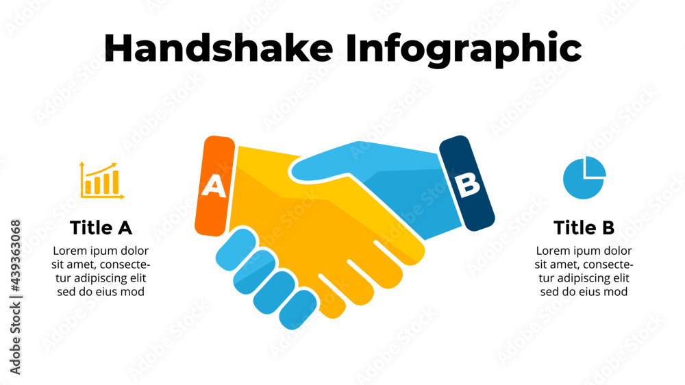 Handshake infographic banner. Slide template for your collaboration ...