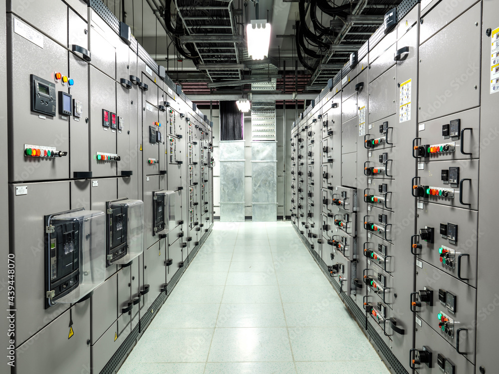 Electrical switchgear, Industrial electrical switch panel at substation ...