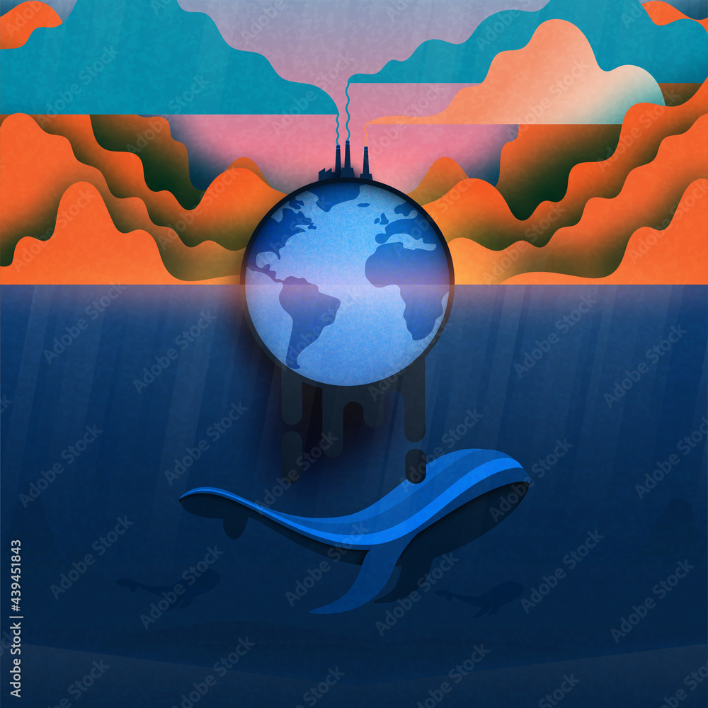 Climate change and Global warming concept.Melting earth.Temperature ...