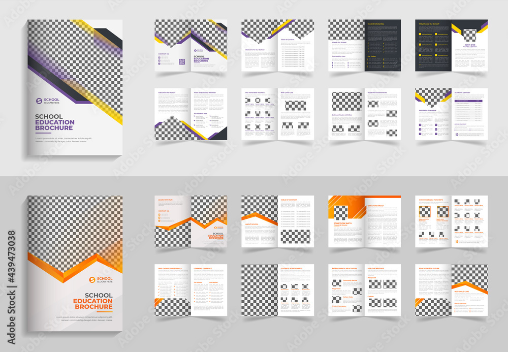 School Admission bifold corporate modern kids education brochure ...
