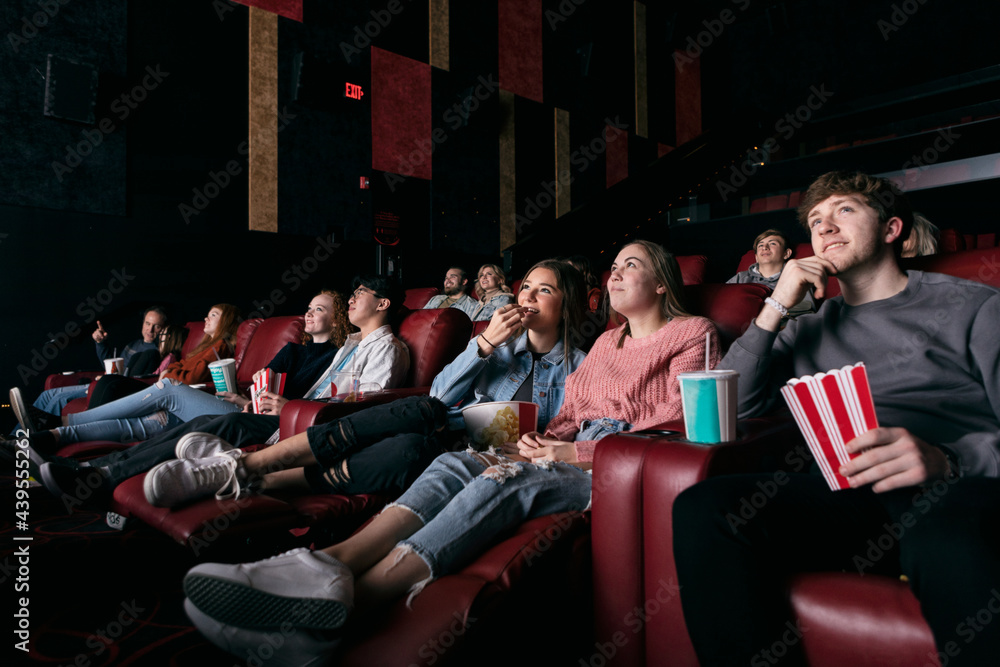 Movies: Crowd Having Good Time Watching Movie In Theater Stock Photo ...