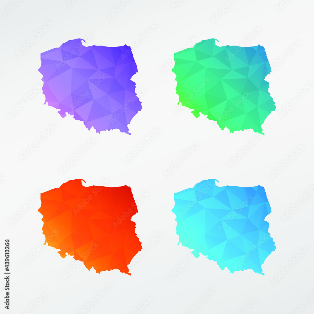 Poland Low Poly Map Clip Art Design. Geometric Polygon Graphic National ...