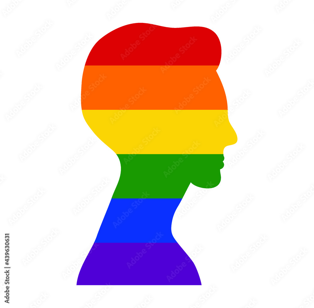 Rainbow silhouette human side profile. LGBT Pride Month. Pride icon ...