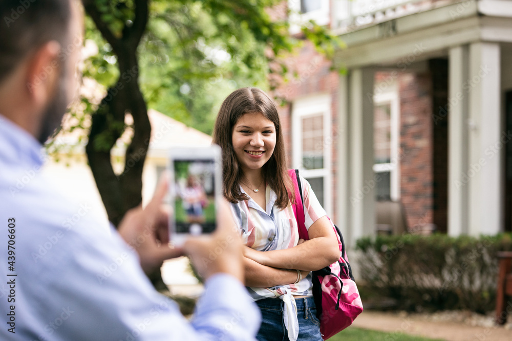 Student: Teen Student Poses For First Day Of School Photo Stock Photo ...