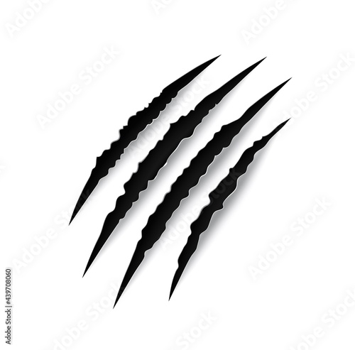 Tiger claw mark scratches vector slash traces of wild cat animal paw ...