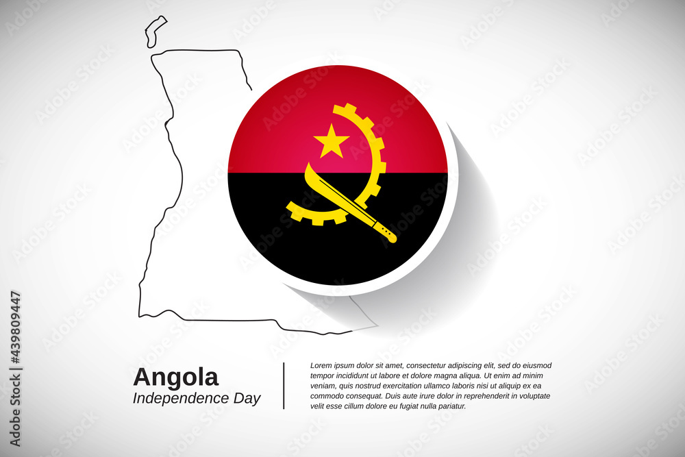 Independence day of Angola. Creative country flag of Angola with ...