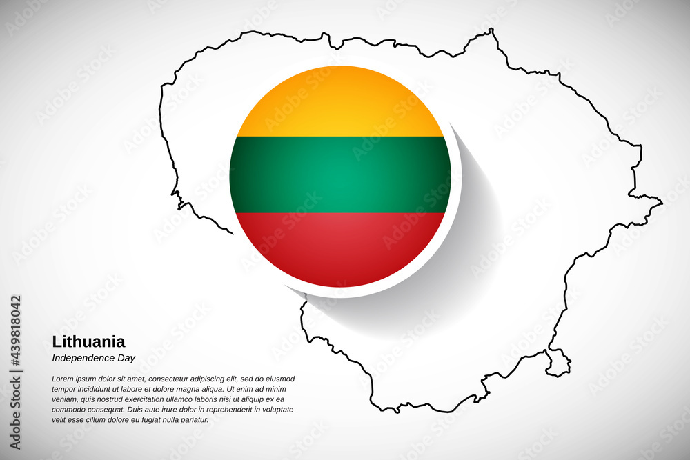 Independence day of Lithuania. Creative country flag of Lithuania with ...