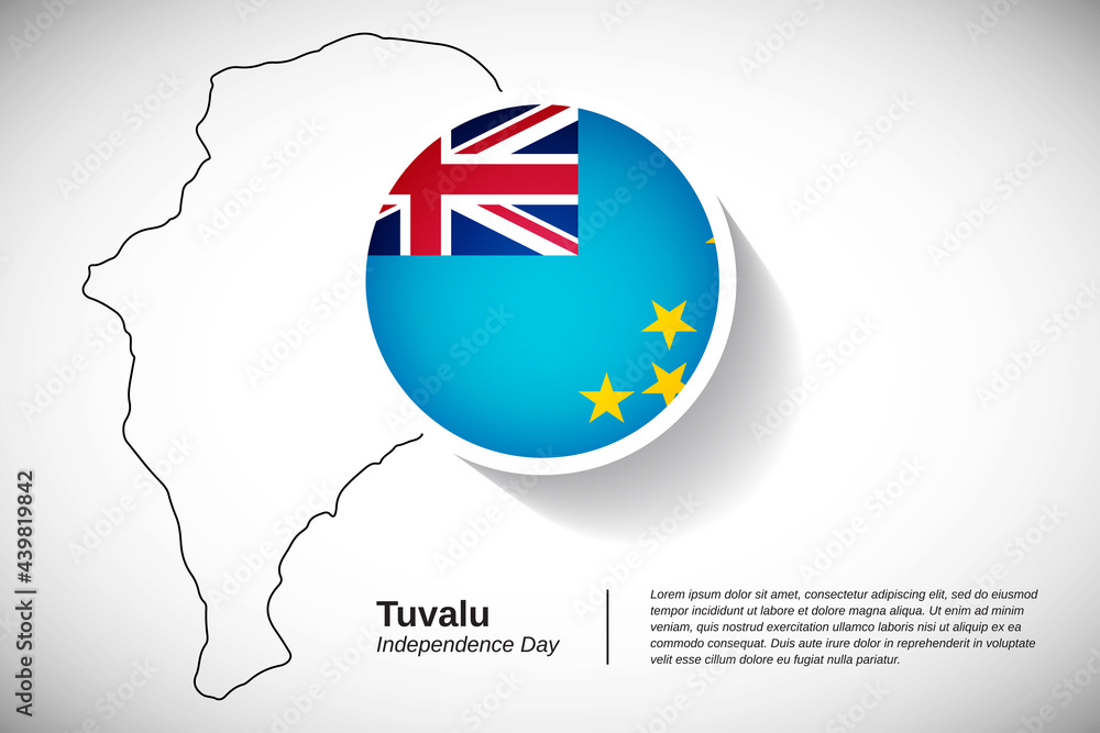 Independence day of Tuvalu. Creative country flag of Tuvalu with ...