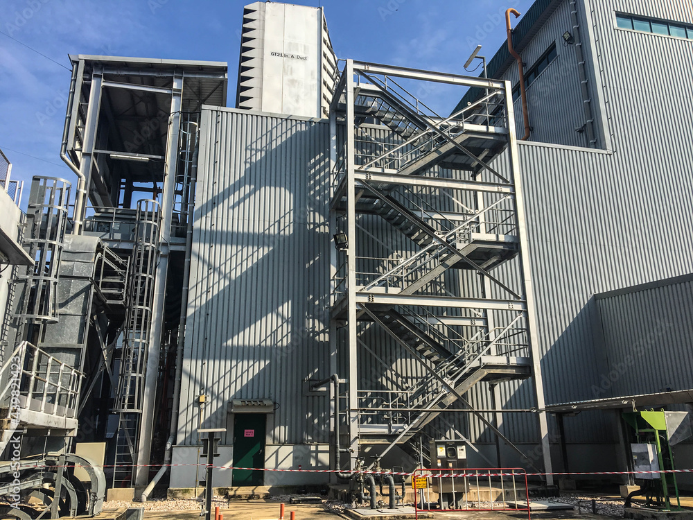 Heat Recovery Steam Generator And Sky In Combined Cycle Co Generation Power Plant Which It So