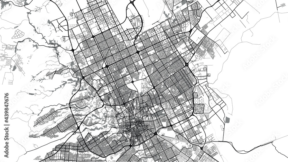 Urban vector city map of Riyadh, Saudi Arabia, Middle East Stock Vector ...