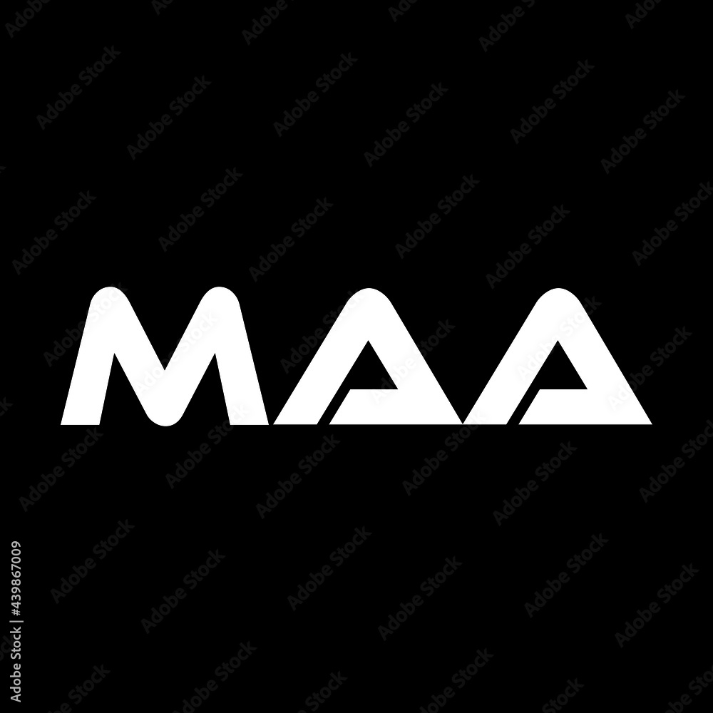 MAA letter logo design with black background in illustrator, vector ...