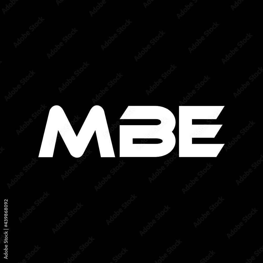 Stock-Vektorgrafik „MBE letter logo design with black background in ...