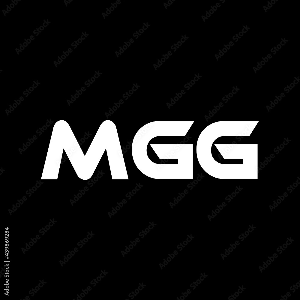 MGG letter logo design with black background in illustrator, vector ...