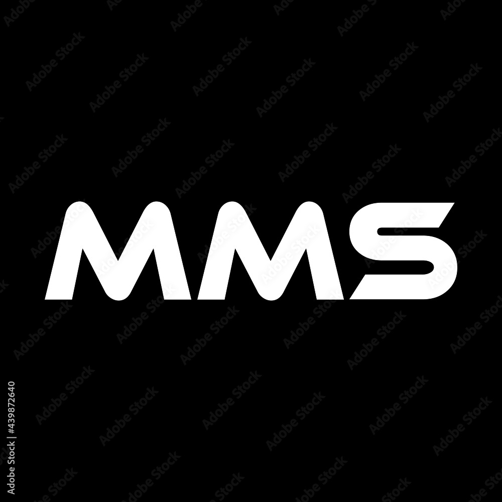 MMS letter logo design with black background in illustrator, vector ...