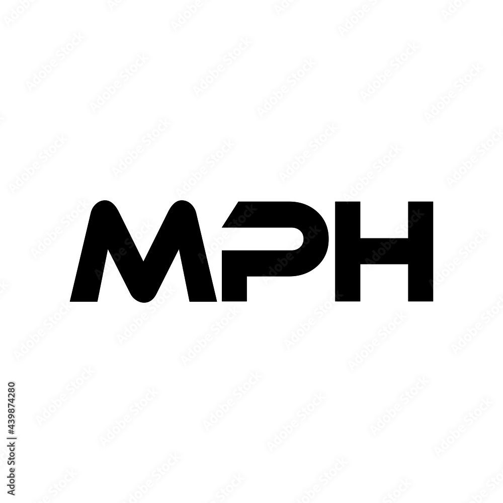 MPH letter logo design with white background in illustrator, vector ...