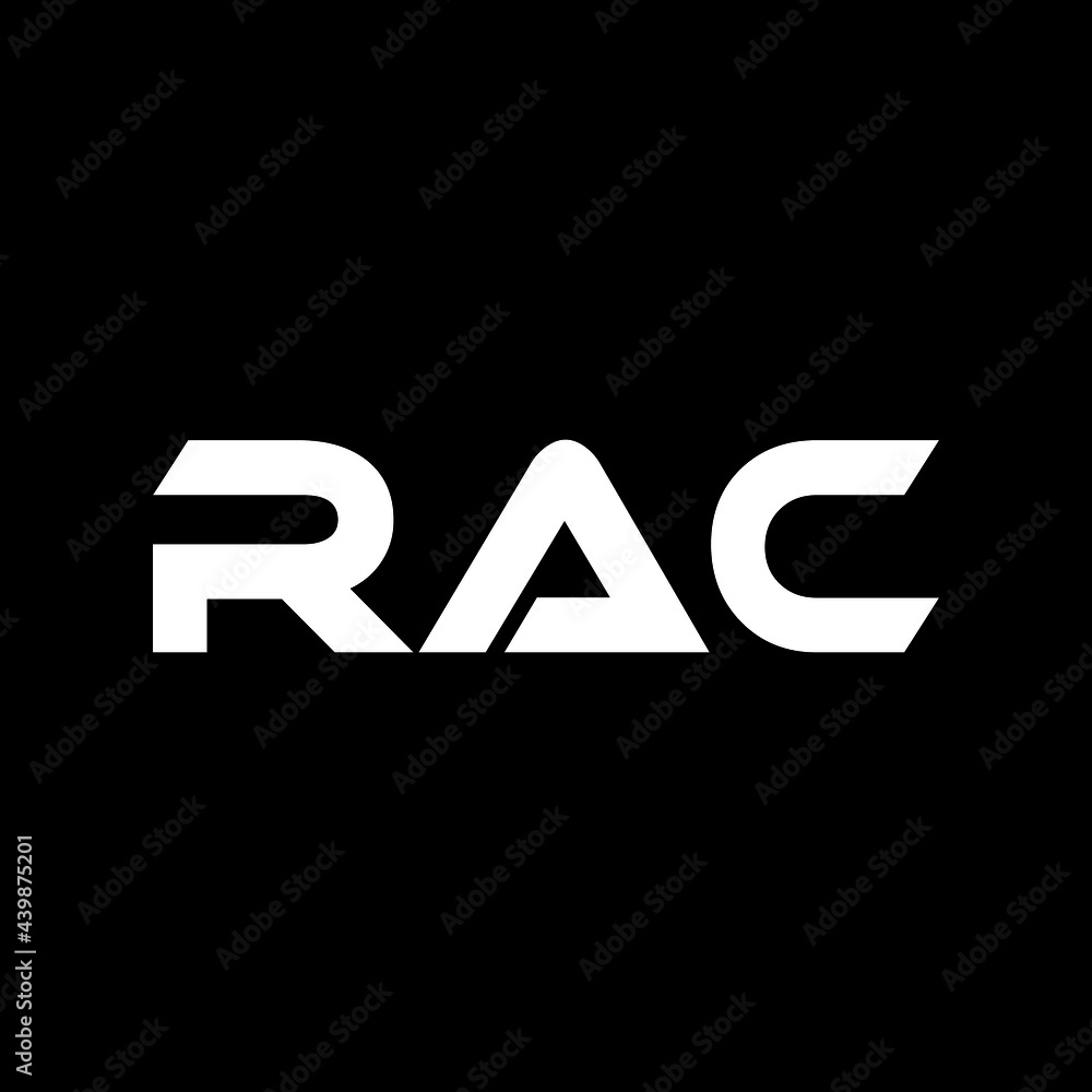RAC letter logo design with black background in illustrator, vector ...
