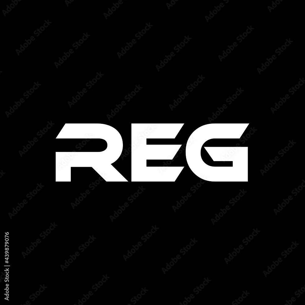 REG letter logo design with black background in illustrator, vector ...
