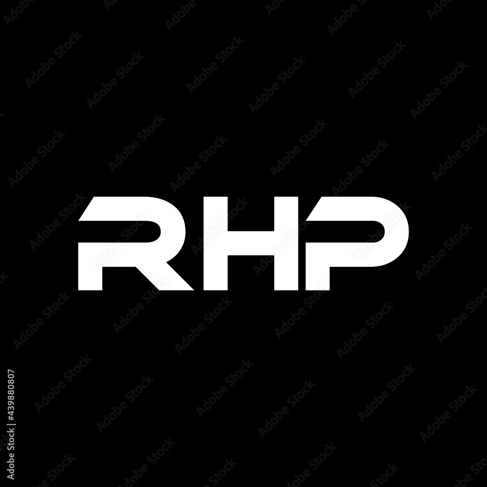RHP letter logo design with black background in illustrator, vector ...