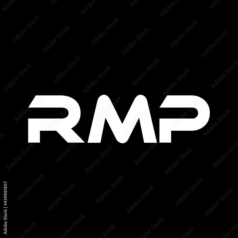 Stock-Vektorgrafik „RMP letter logo design with black background in ...