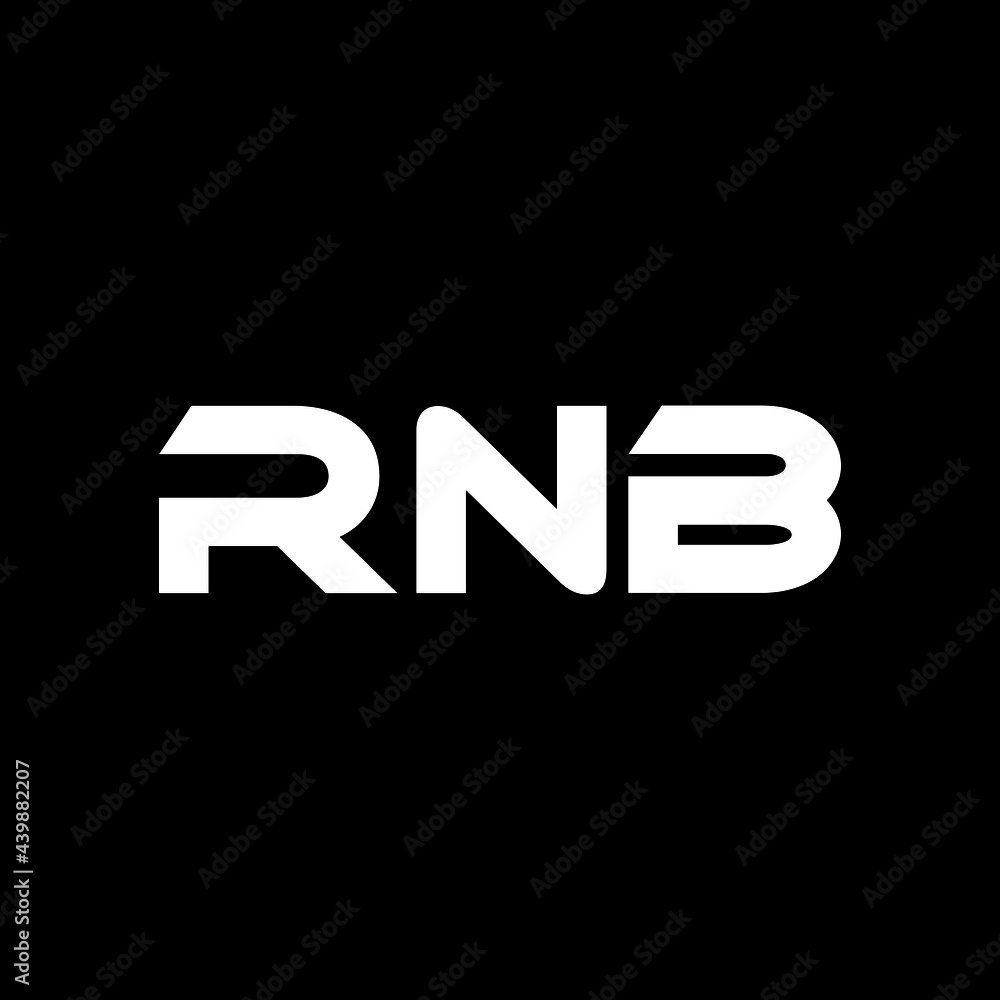 RNB letter logo design with black background in illustrator, vector ...