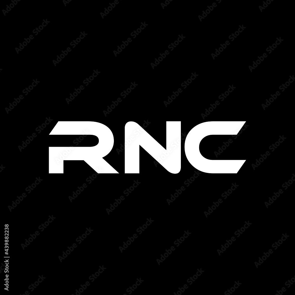 Stock-Vektorgrafik „RNC letter logo design with black background in ...