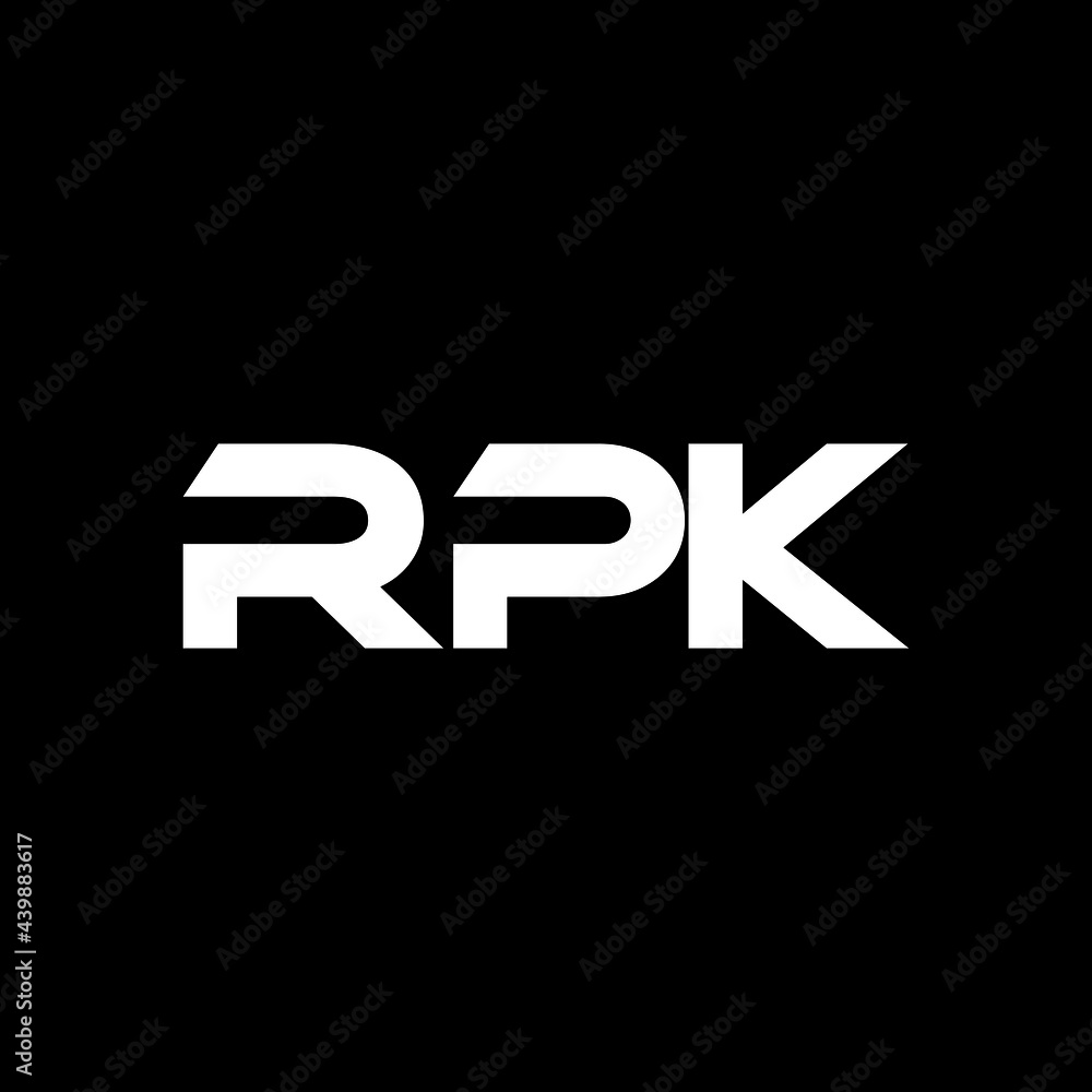 Stock-Vektorgrafik „RPK letter logo design with black background in ...