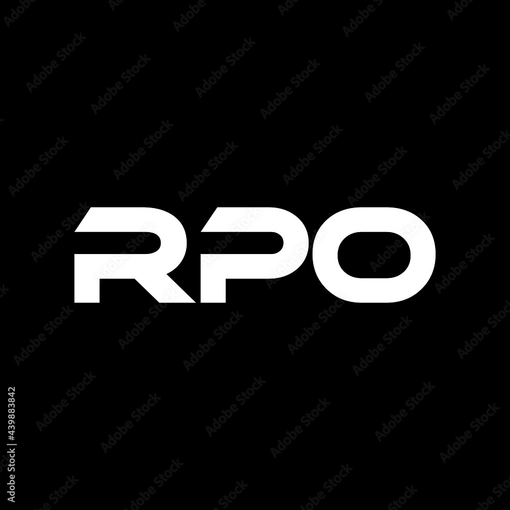 RPO letter logo design with black background in illustrator, vector ...