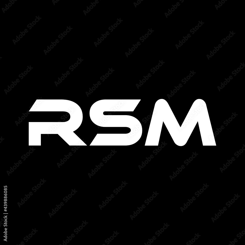 Stock-Vektorgrafik „RSM letter logo design with back background in ...