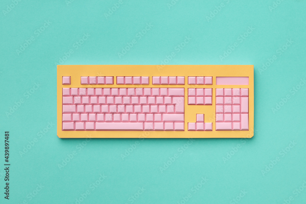Papercraft colorful computer keyboard. Stock Photo | Adobe Stock