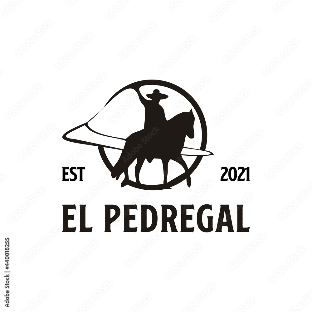 classic retro horse rider logo design Stock Vector | Adobe Stock