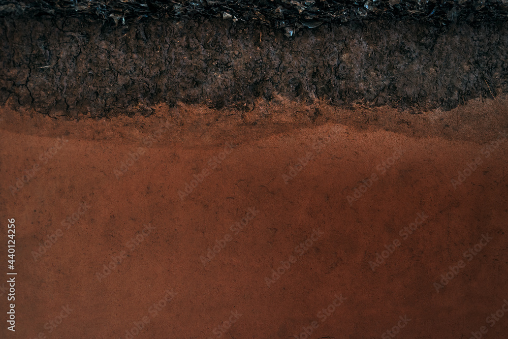 Form of soil layers,its colour and textures,texture layers of earth ...