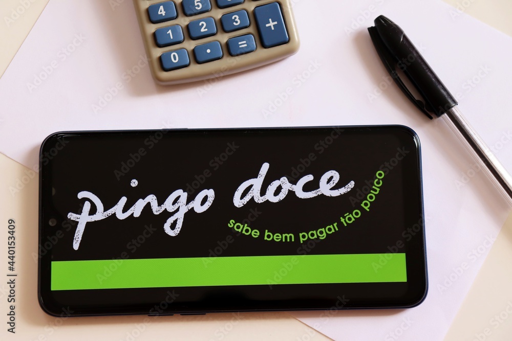Bahia, Brazil - December 1, 2020. Pingo Doce logo on smartphone screen ...