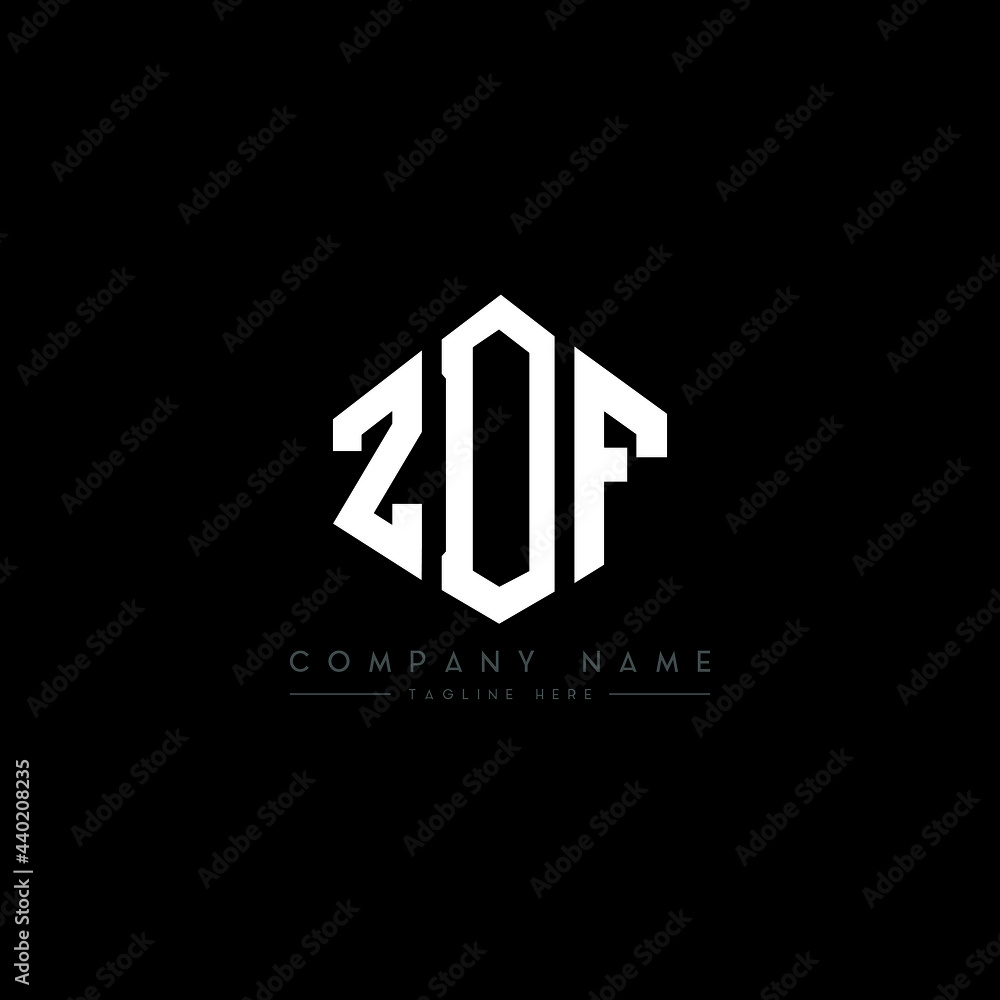 Image vectorielle Stock ZDF letter logo design with polygon shape. ZDF ...