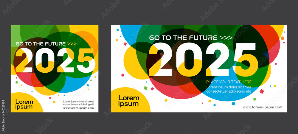 Design concept of 2025 go to the future. Templates with typography logo ...