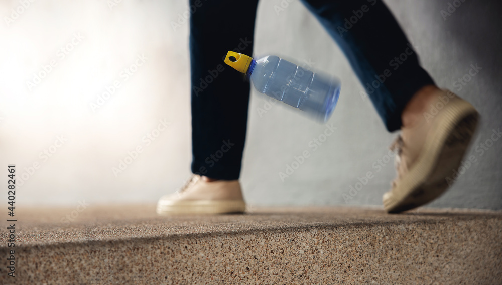 Environment, Ecology Care, Plastic Waste Problem Concept. Person ...