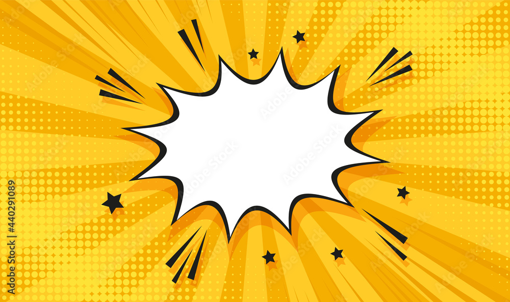 Pop art pattern. Comic background with speech bubble and halftone ...