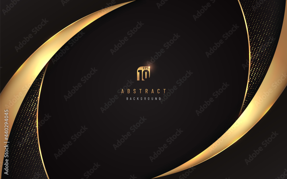 Abstract curve geometric shape overlapping on black background with ...