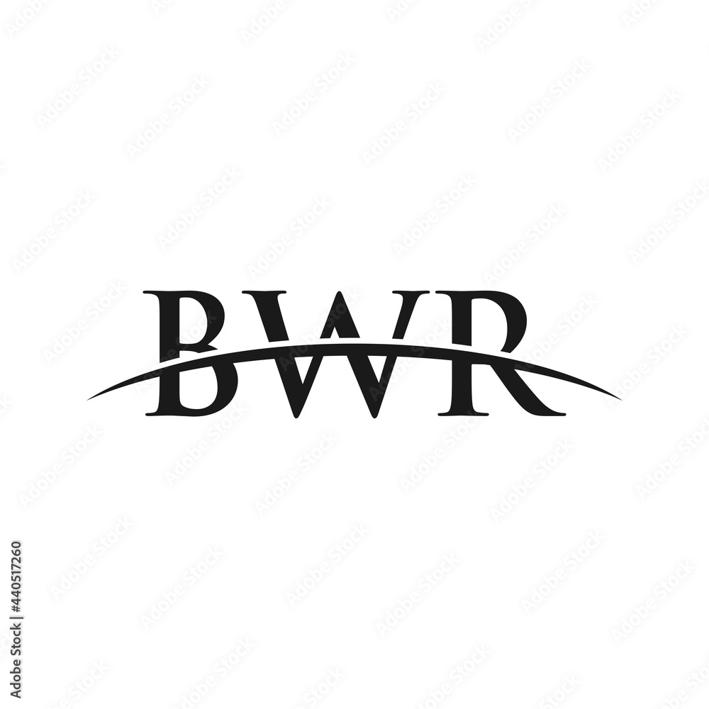 Stock-Vektorgrafik „BWR initial swoosh horizon, letter logo designs ...