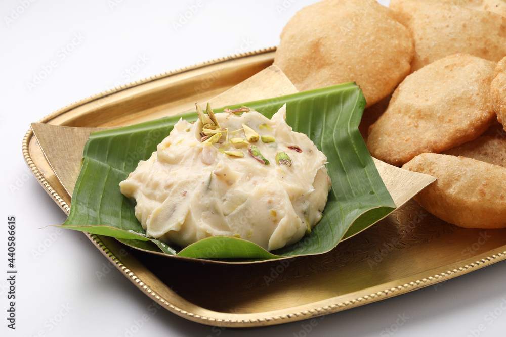 Shrikhand & Puri, Shrikhand is an Indian sweet dish made of strained ...