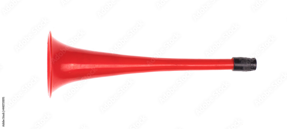 red sound horn isolated on white background Stock Photo | Adobe Stock
