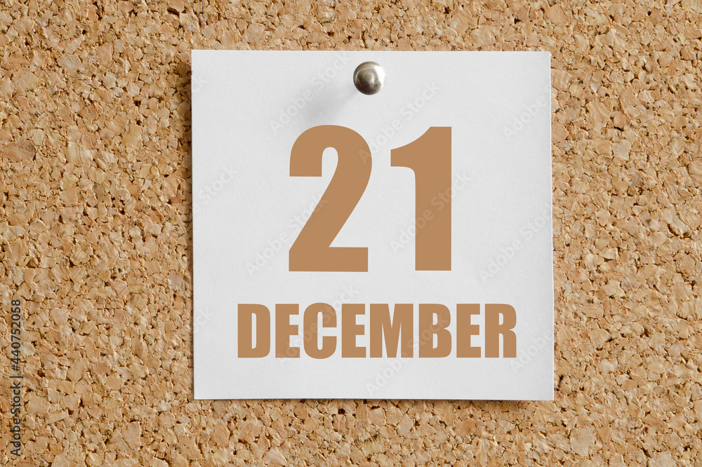 Foto de Stock december 21. 21th day of the month, calendar date.White ...