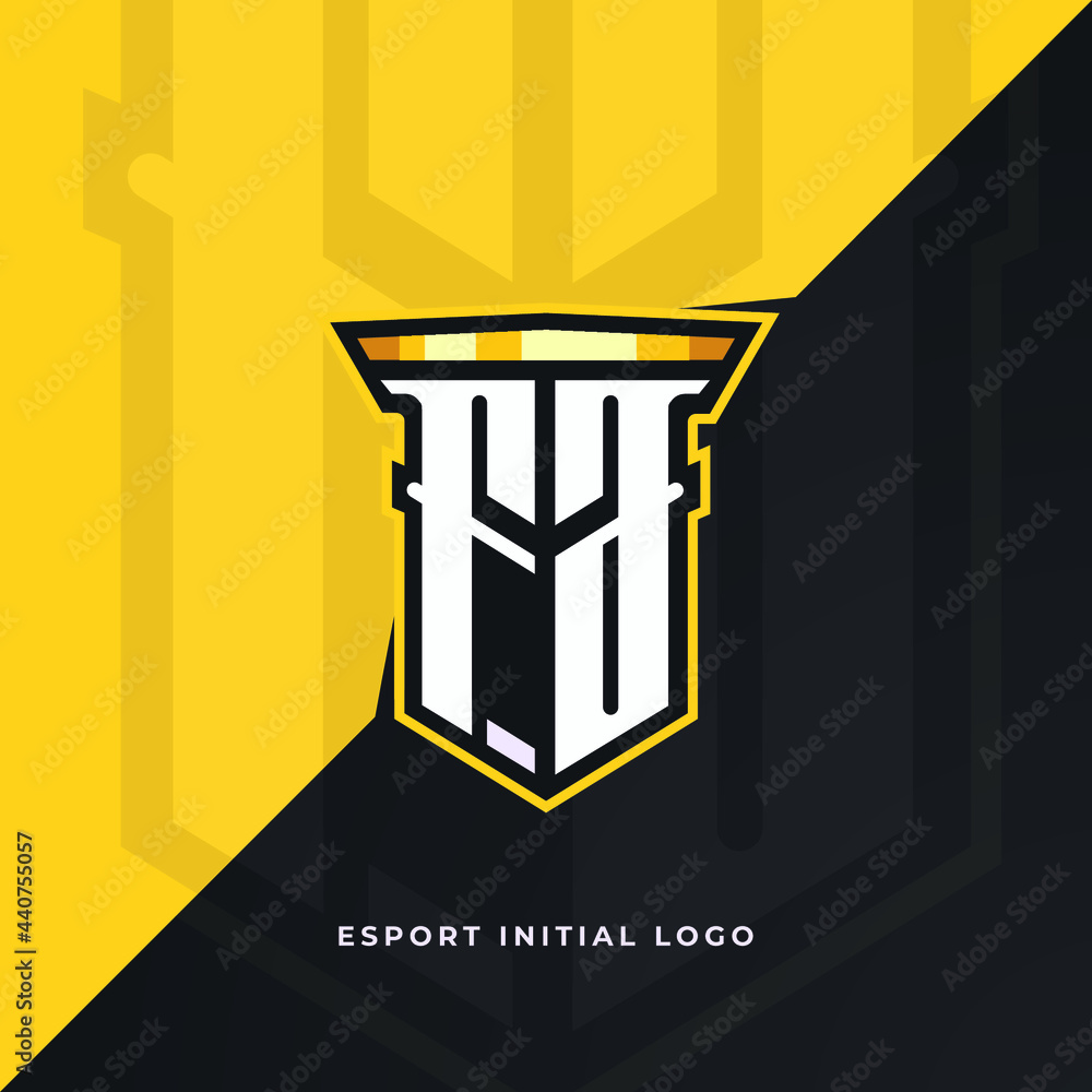 Initial FA with pillar, vector initial letter monogram esport, twitch ...