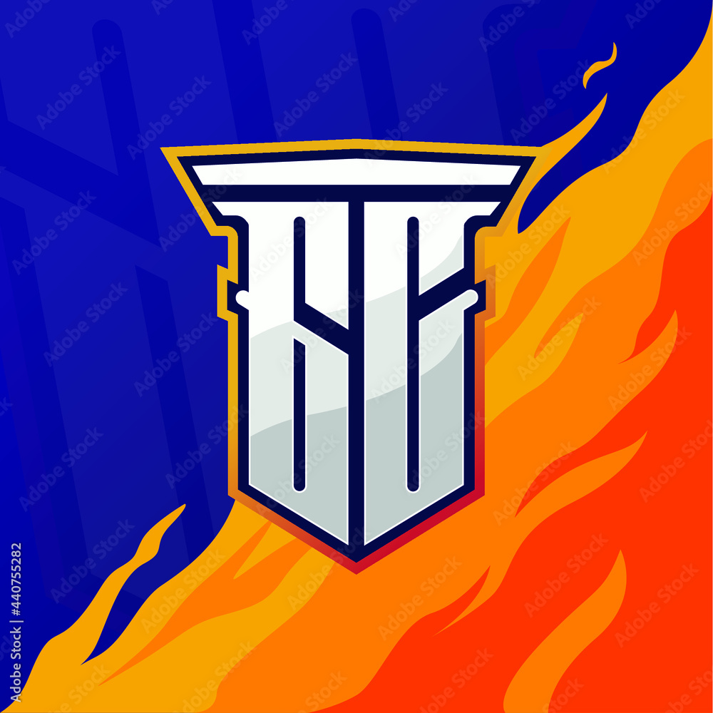 Initial GC with pillar, vector initial letter monogram esport, twitch ...