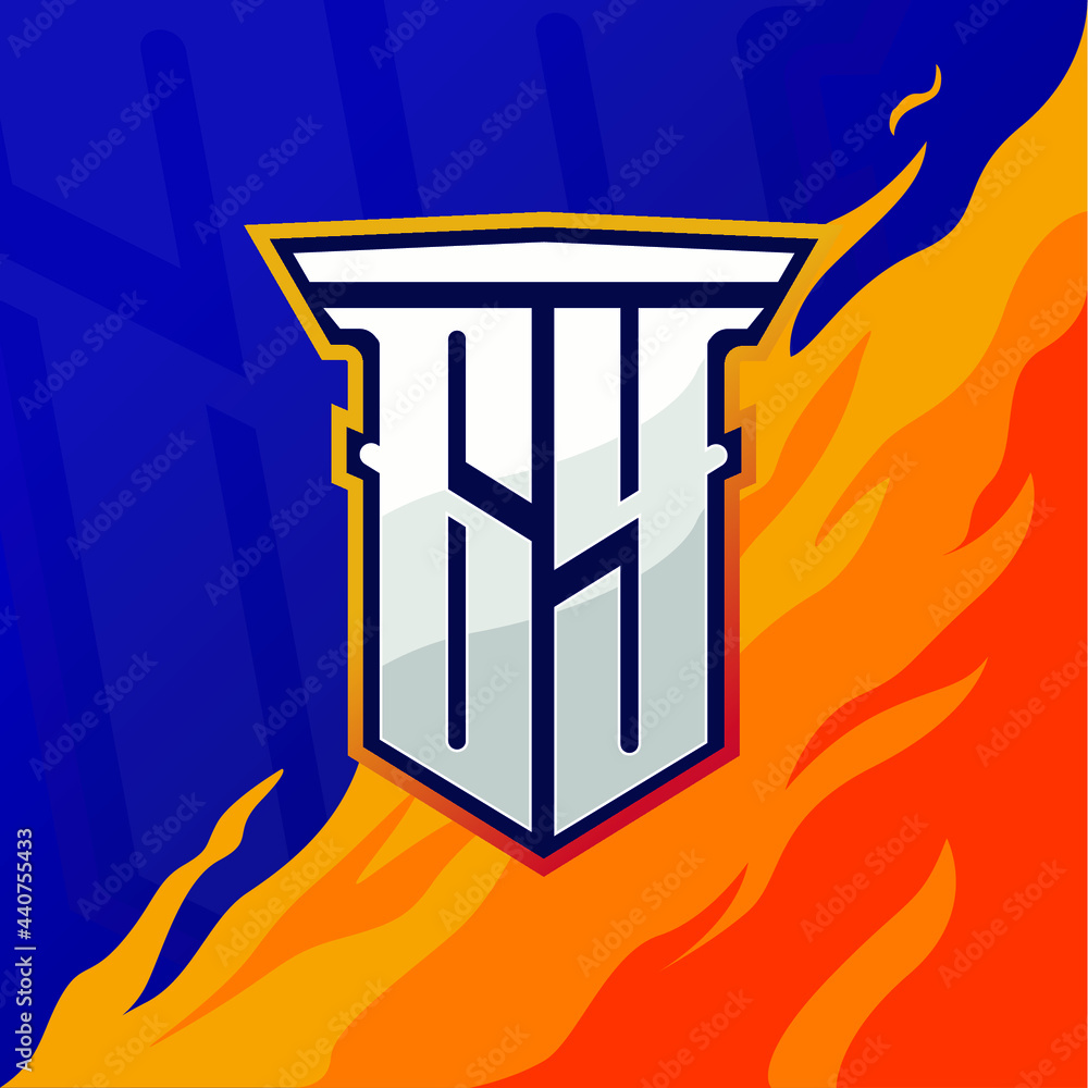 Initial GY with pillar, vector initial letter monogram esport, twitch ...