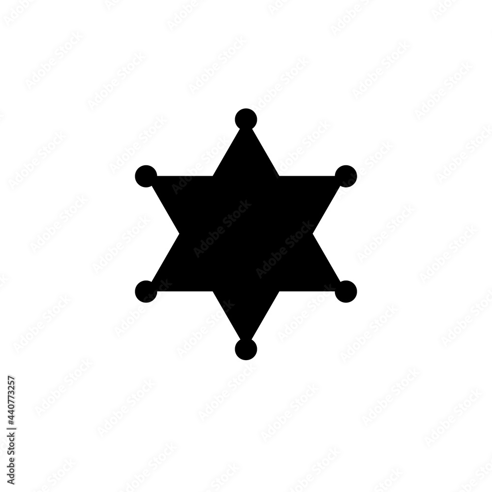 Vector de Stock 6 point star badge silhouette icon. Clipart image ...