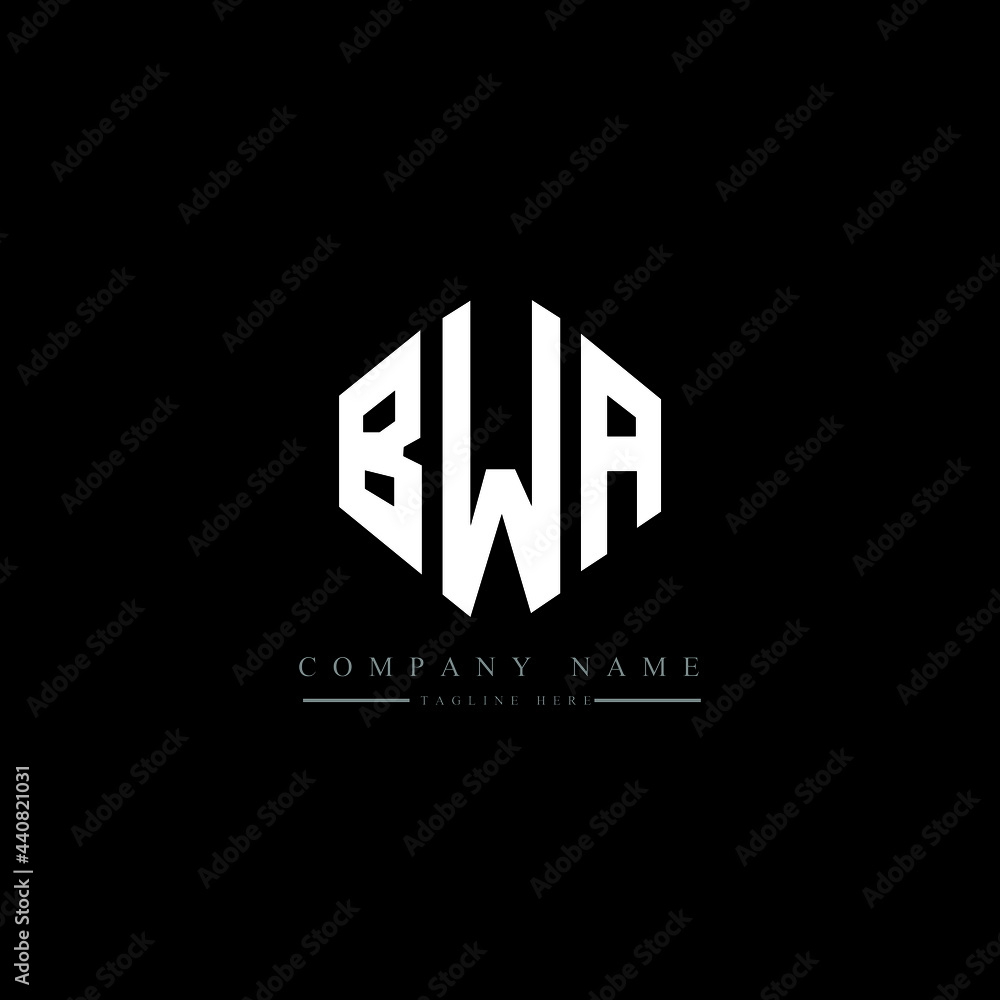 BWA letter logo design with polygon shape. BWA polygon logo monogram ...